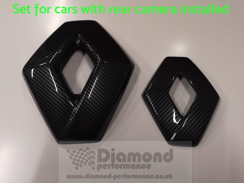 FRONT and REAR Badge COVERS for Renault Clio MK4 (2013-2016) in CARBON ...